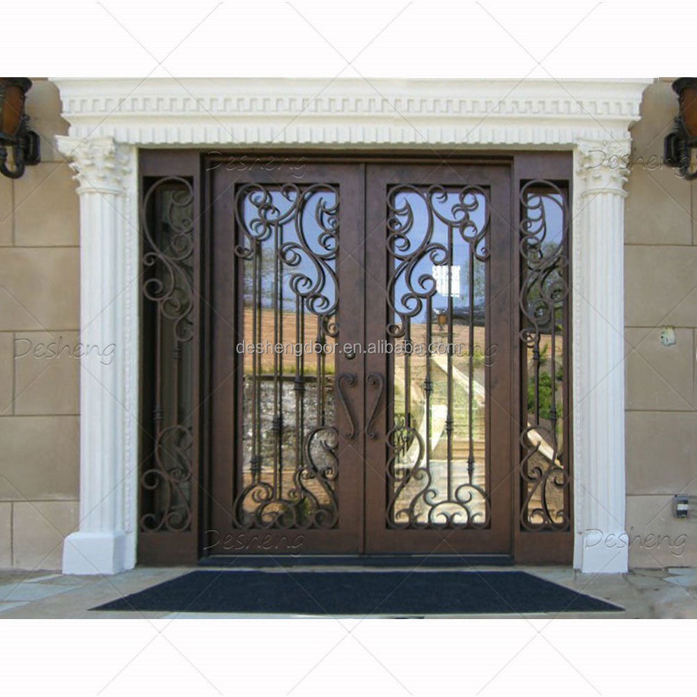 Desheng Gate House Door Wrought Iron Good Quality Safety Iron Front En ...
